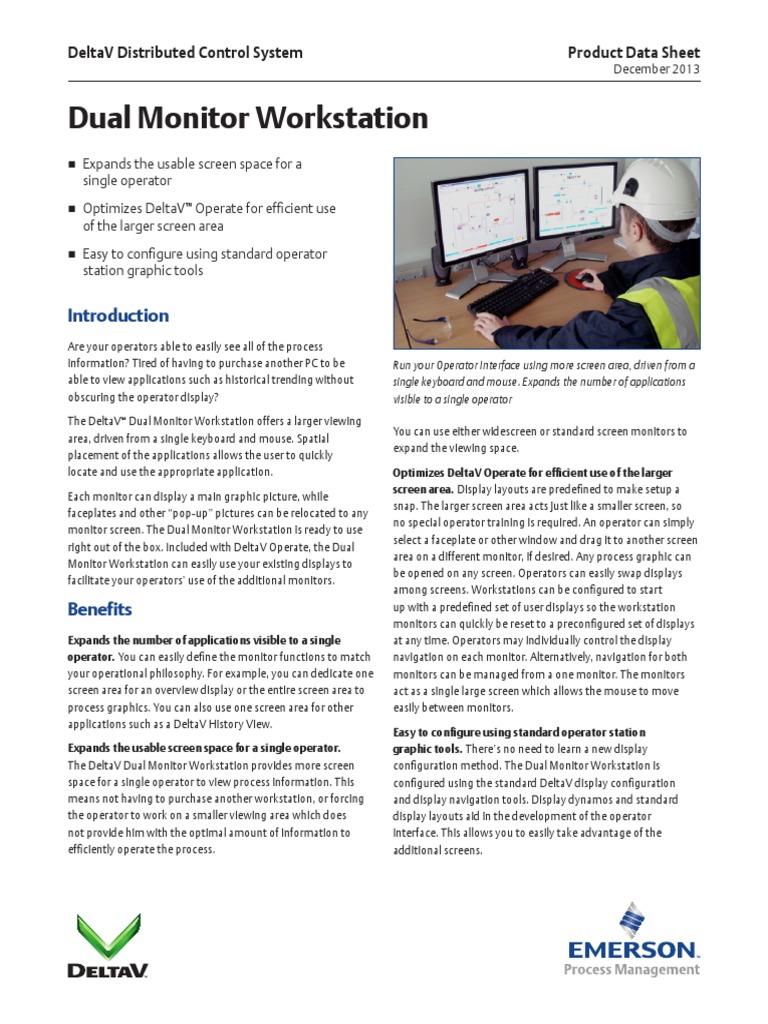 Product Data Sheet Dual Monitor Workstation DeltaV | PDF | Computer ...