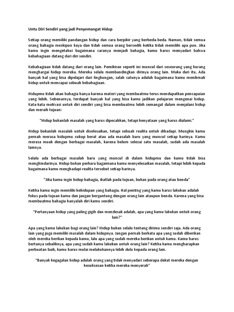 Catatan Diri Sendiri Yang Jadi Penyemangat Hidup | PDF | Pengembangan Diri