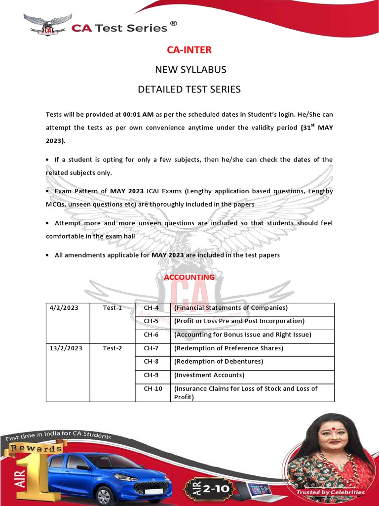 5 Unit Tests 1 Full Syllabus Test Per Subject Detailed Test Series ...