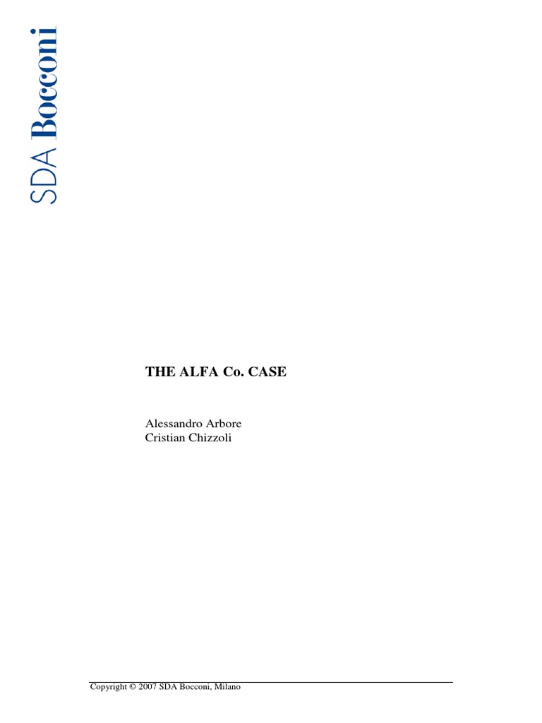 The Alfa Co Case | PDF | Brand | Odor
