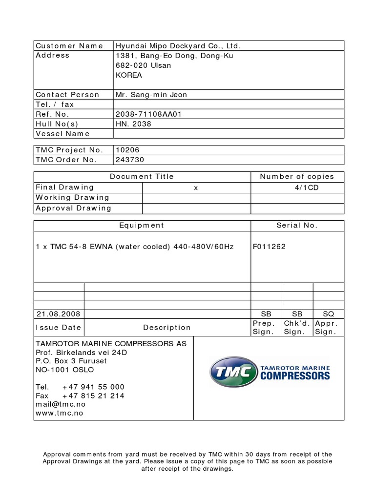 TMC 54-8 EWNA - Water Cooled - F011262 | PDF | Physical Sciences | Machines