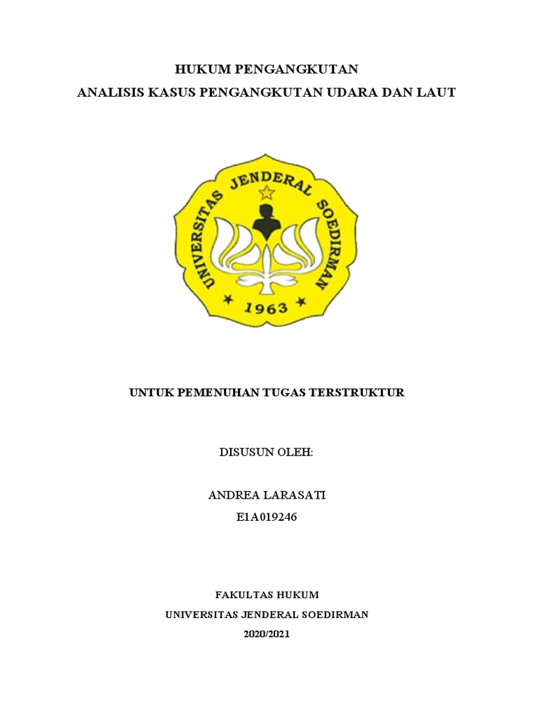 Tugas Analisis Kasus Hukum Pengangkutan Udara Dan Laut Pdf