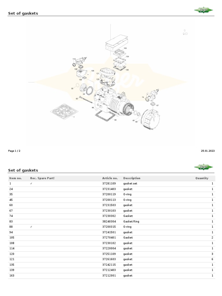 Set of Gaskets - 20230125 - 142033 | PDF