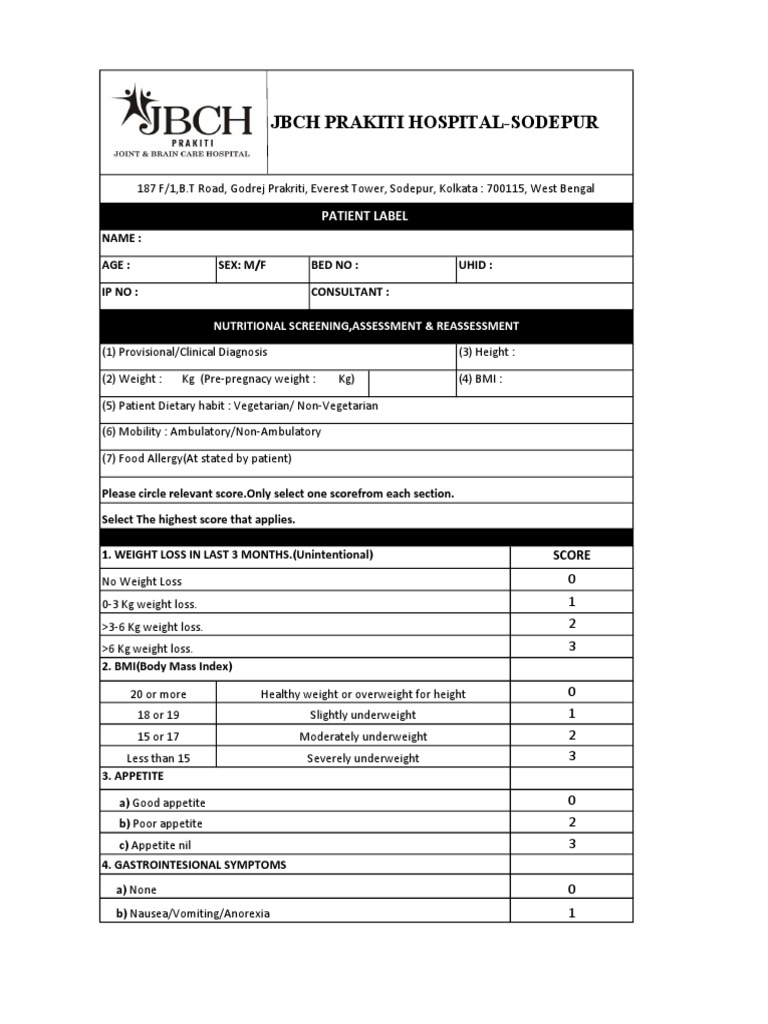 Nutritional Screening and Care Plan | PDF | Weight Loss | Dieting
