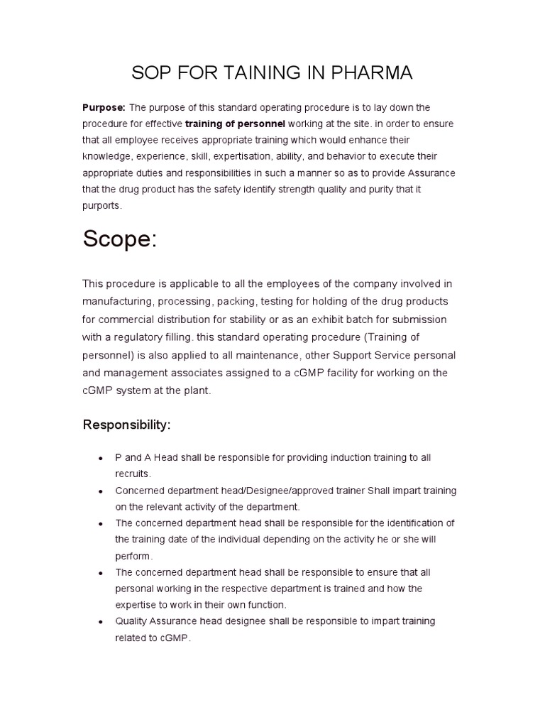 Training SOP Part - 1 | PDF | Quality Assurance | Business