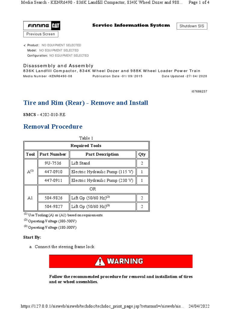Tire and Rim (Rear) - Remove and Install - 2 | PDF | Axle | Wheel