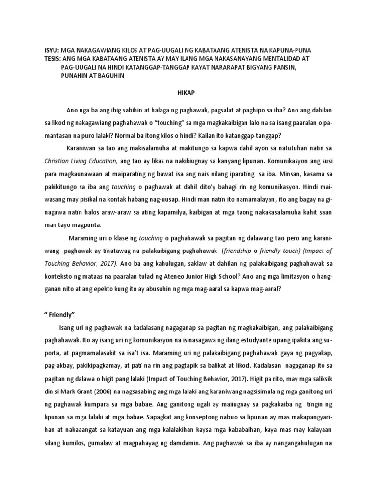 Filipino Sanaysay Final Copy 4 | PDF