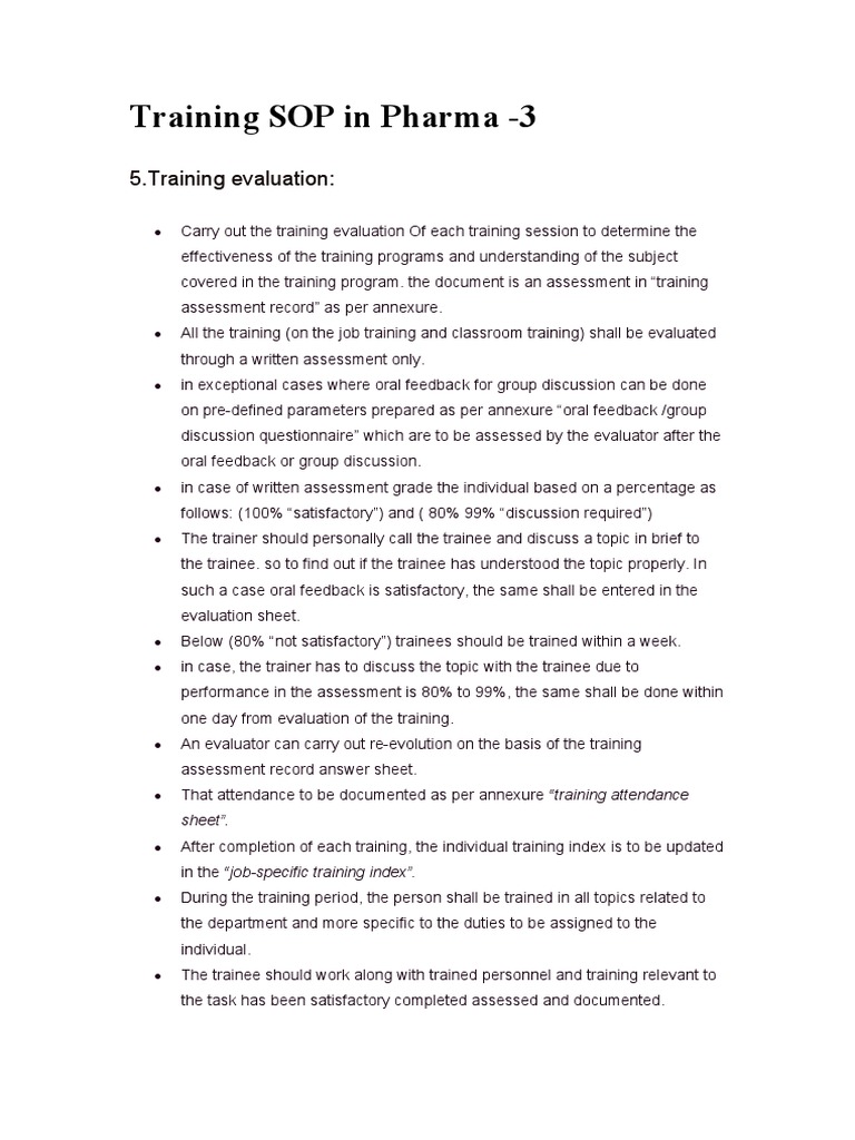 Training SOP Part - 3 | PDF | Quality Assurance | Business
