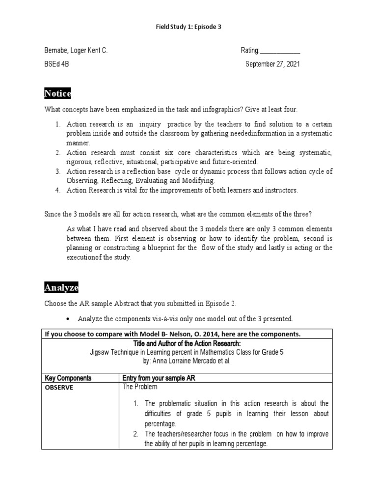 FS2 Ep3 | PDF | Teachers | Action Research