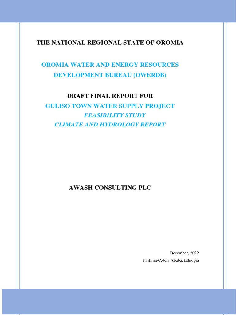 ClimateANDHydrology Report of Guliso Water Supply ProjectFinal | PDF ...