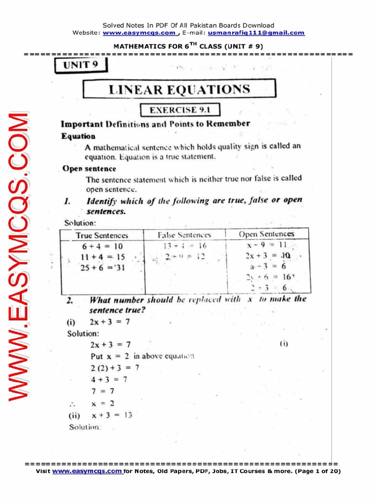6th Grade Math Unit 9 | PDF
