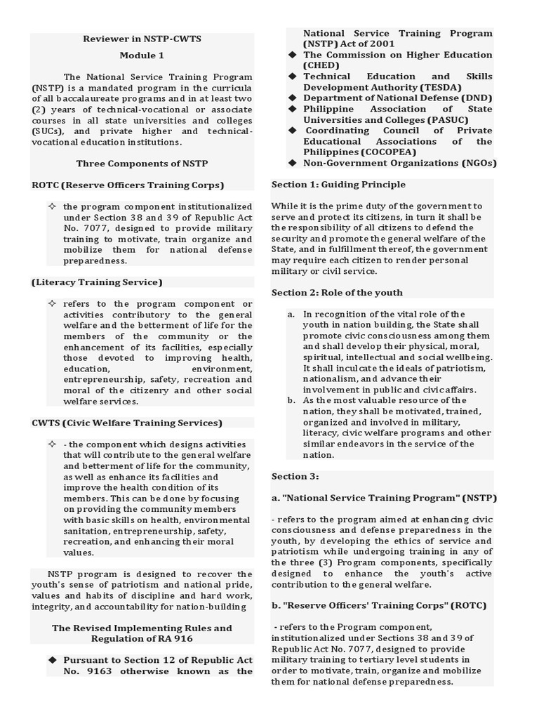 Cwts Reviewer Module 1 4 Pdf 