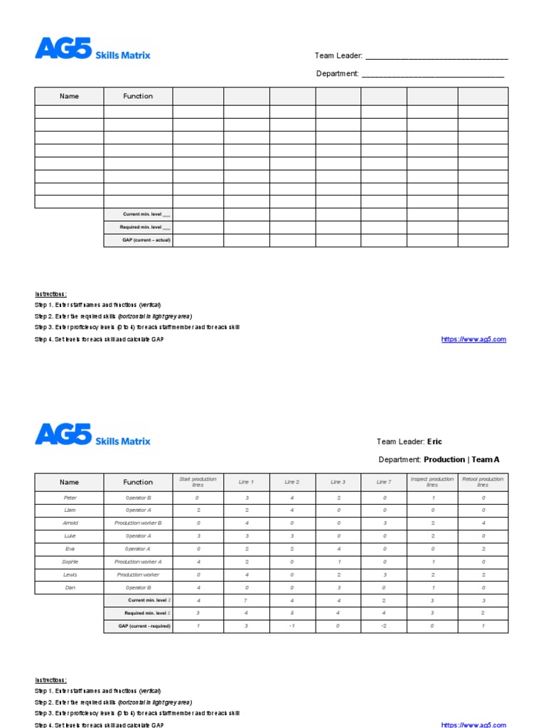 Skills Matrix Template Word EN | PDF