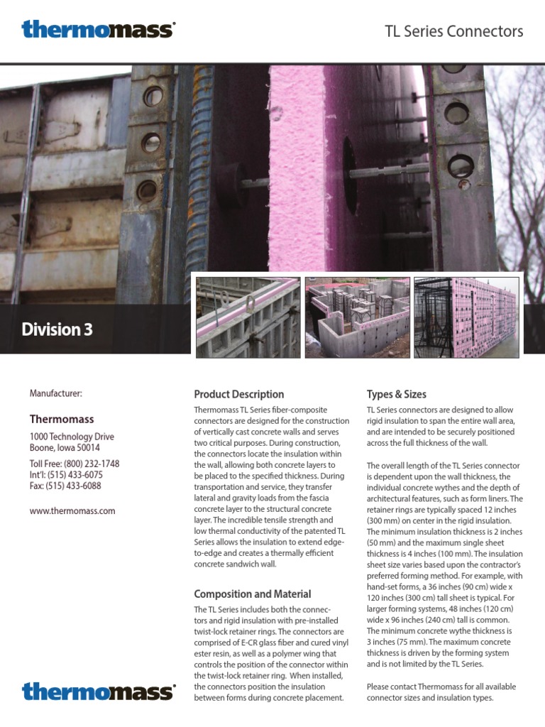 Thermomass TL Series Connector Datasheet | PDF