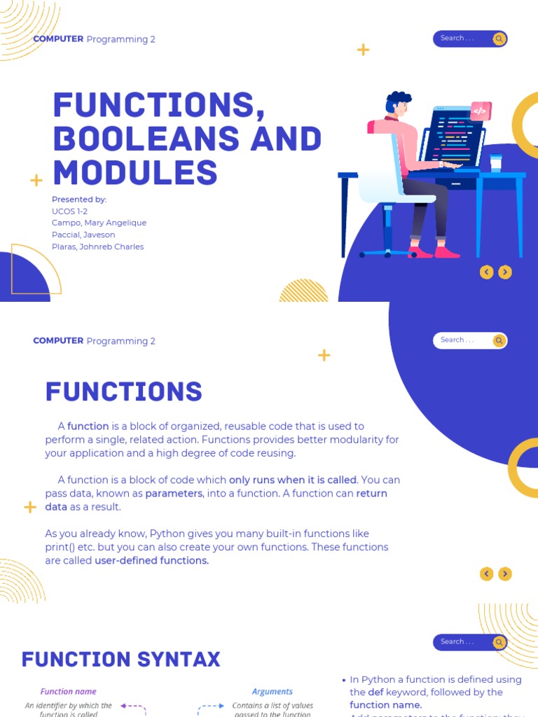 Functions Booleans And Modules Report Pdf Boolean Data Type Parameter Computer Programming