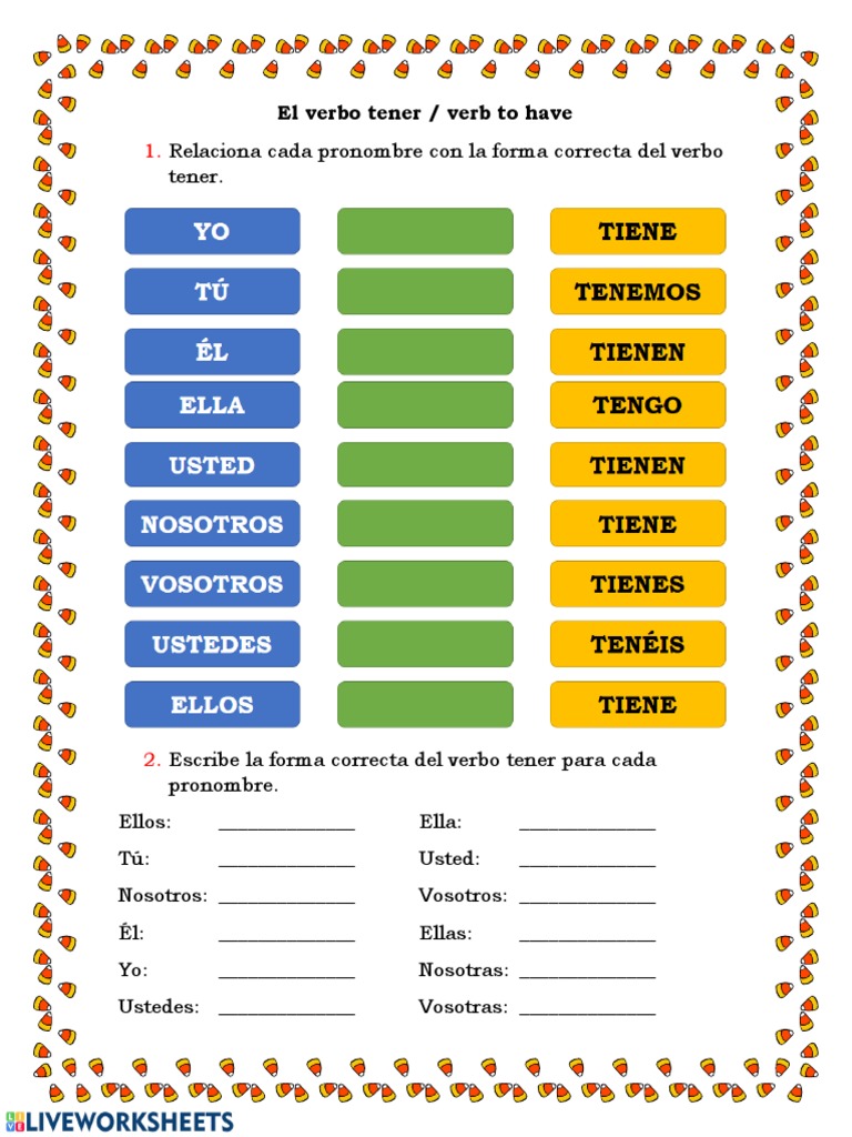 Verbo Tener - To Have | PDF