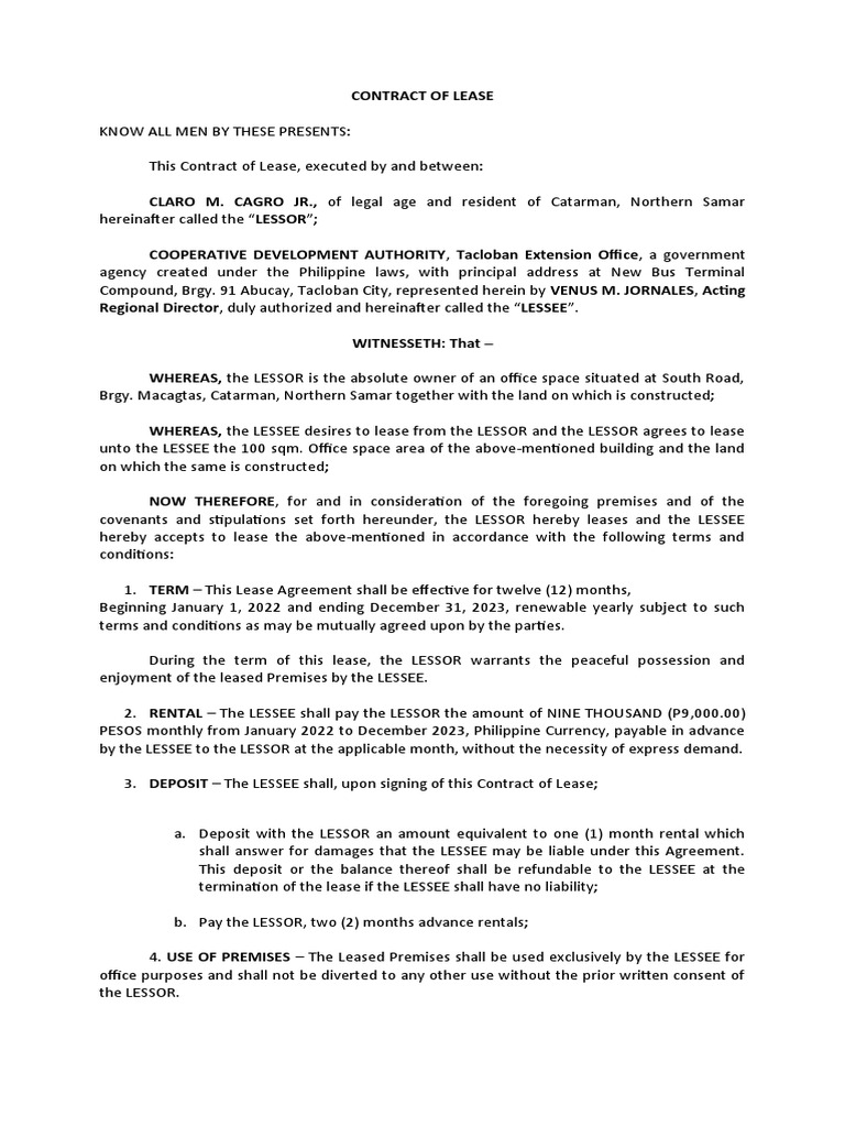 Office Lease Agreement Summary | PDF | Lease | Law And Economics