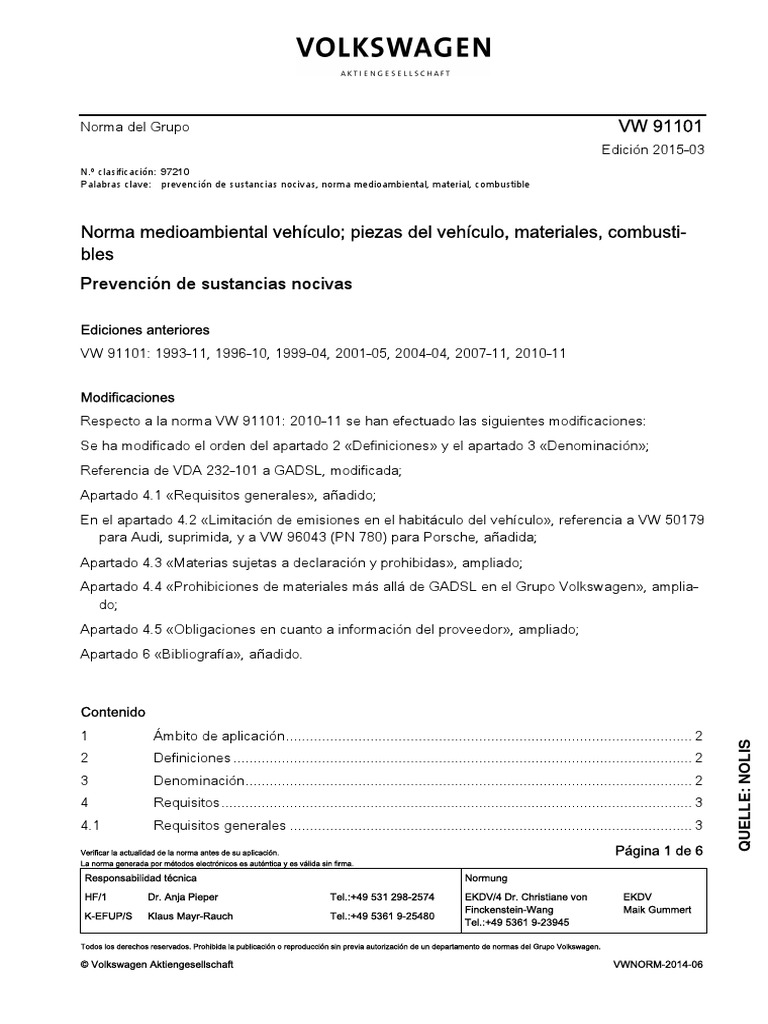 VW 91101 | PDF | Química