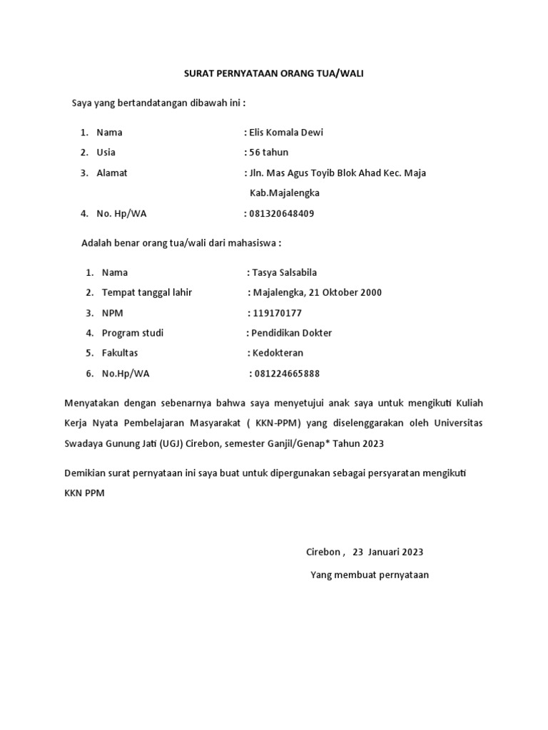 Formulir Pendaftaran KKN 2023 | PDF