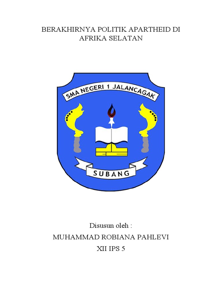 Akhir Politik Apartheid di Afrika Selatan | PDF | Sejarah