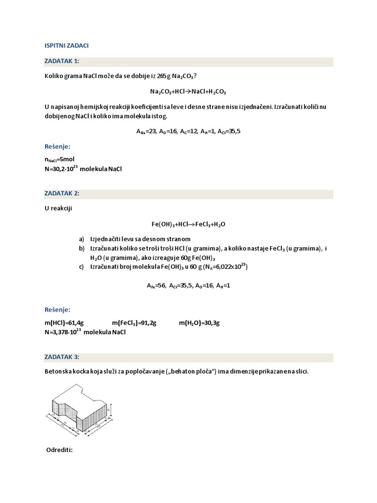 ISPITNI ZADACI-resenja | PDF