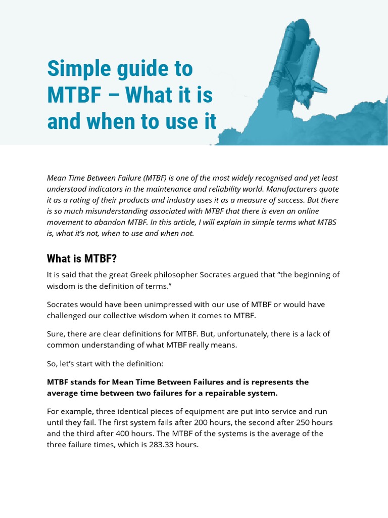 Simple Guide To MTBF | PDF | Reliability Engineering | Systems Science