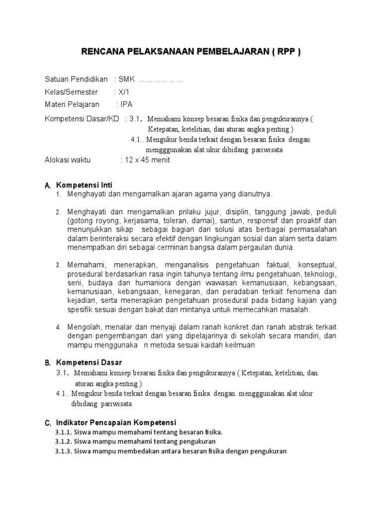 Contoh RPP | PDF