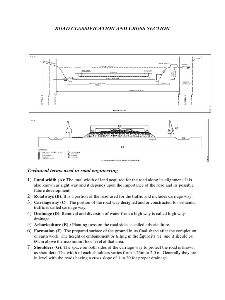 Road Classification and Cross Section | PDF | Road | Surveying