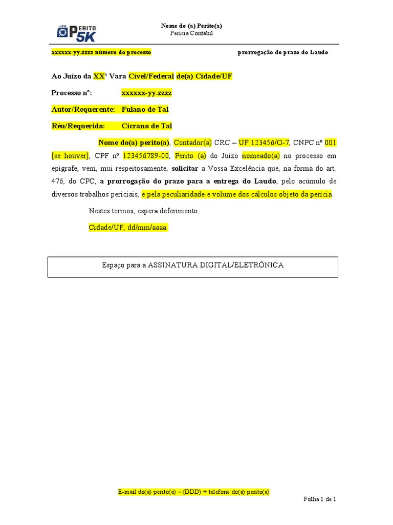 Modelo de Prorrogação de Prazo | PDF