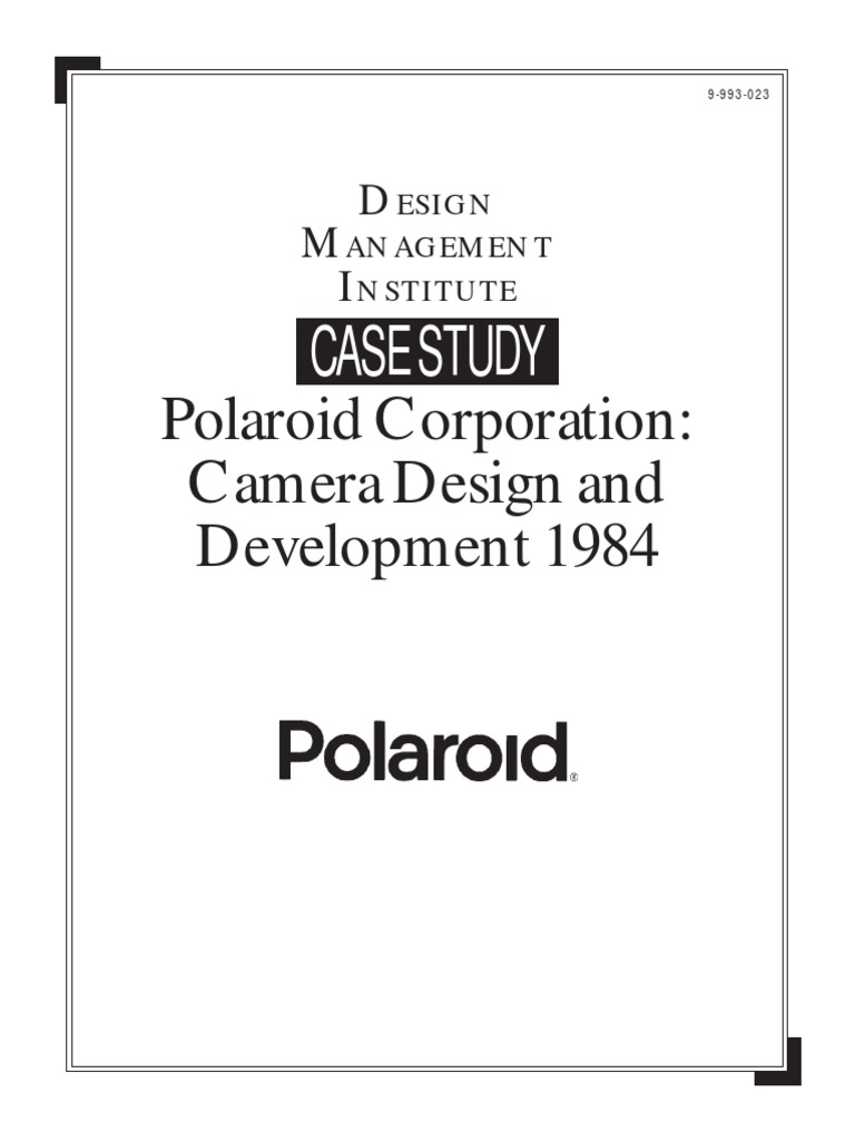 Polaroid Corp Camera Design and Development-1984 | PDF | Camera | Imaging