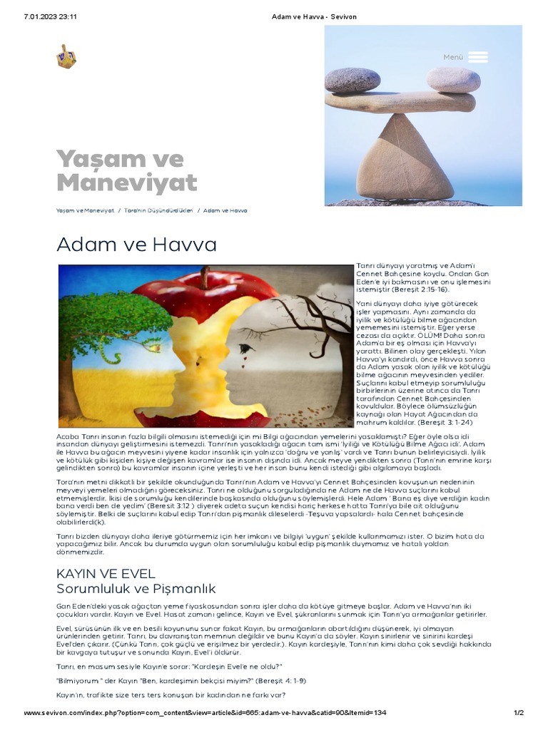 Adam Ve Havva - Sevivon | PDF