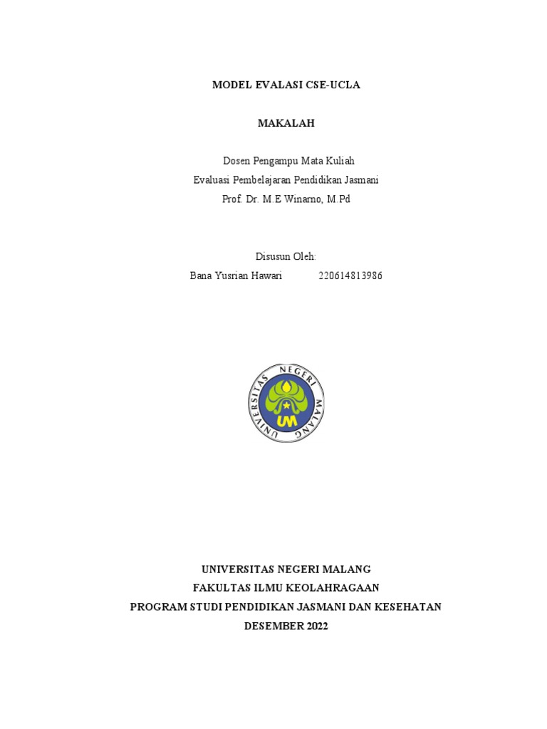 Bana Yusrian Hawari - Model Evaluasi CSE-UCLA | PDF