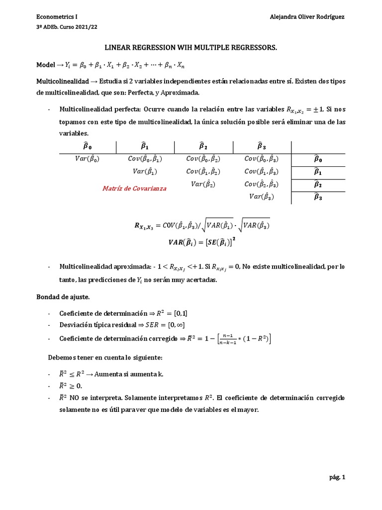 Linear Regression Wih Multiple Regressors | PDF | Multicolinealidad ... Linear Regression Wih Multiple Regressors | PDF | Multicolinealidad ...
