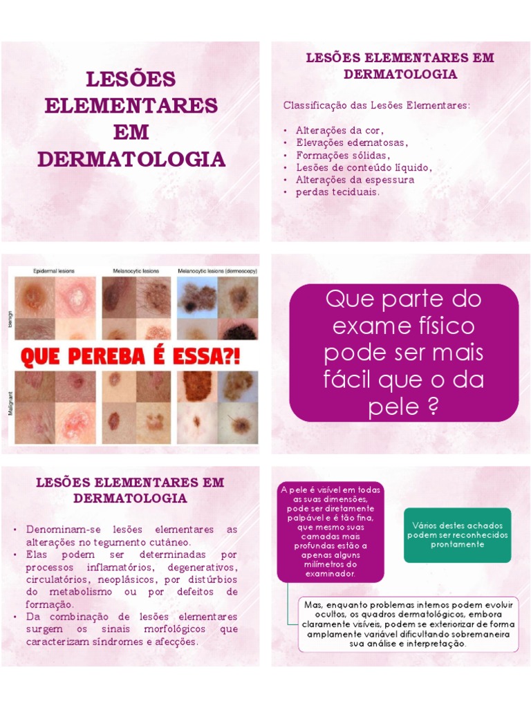 Lesoes Elementares.1 | PDF | Pele | Especialidades médicas