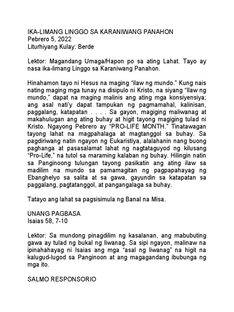 Pagbasa PEBRERO 2023 | PDF