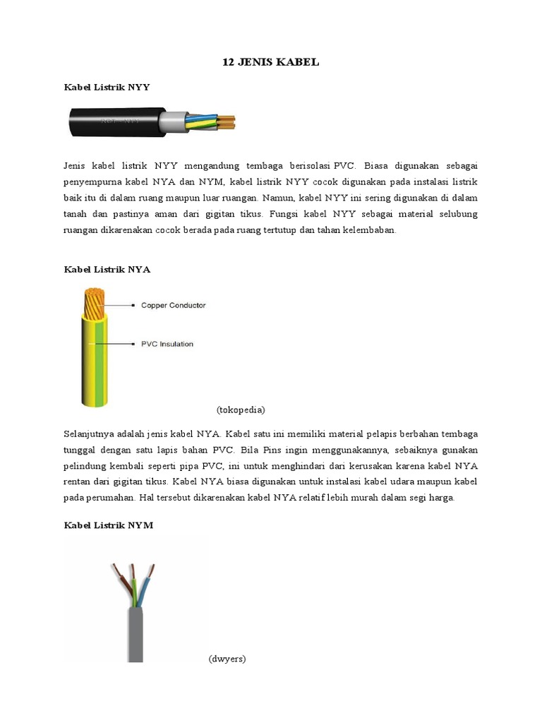 12 Jenis Kabel | PDF