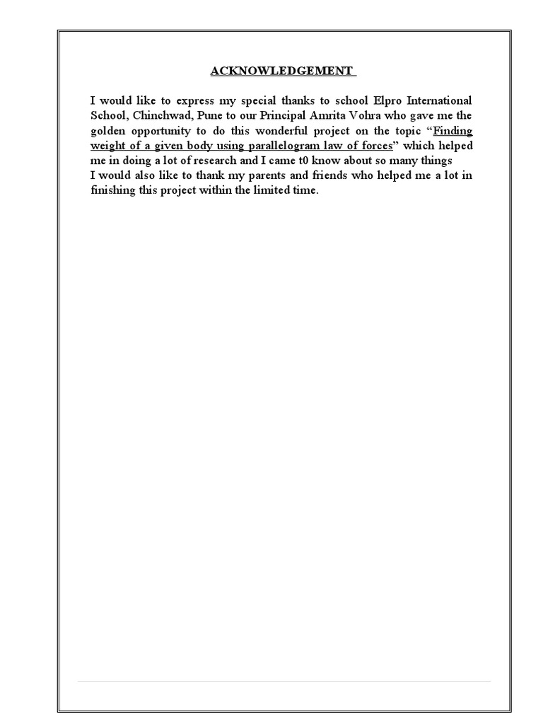 Phy Project Pdf Force Weight