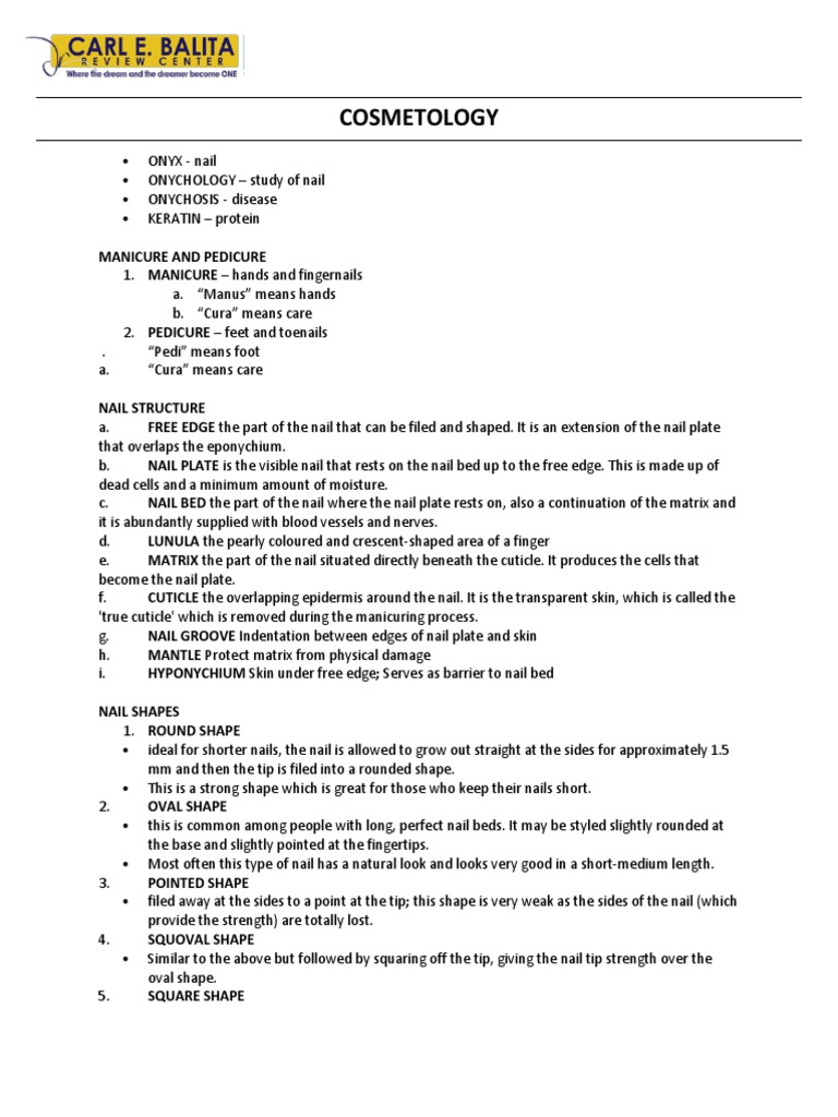 COSMETOLOGY Module | Download Free PDF | Nail (Anatomy) | Hair
