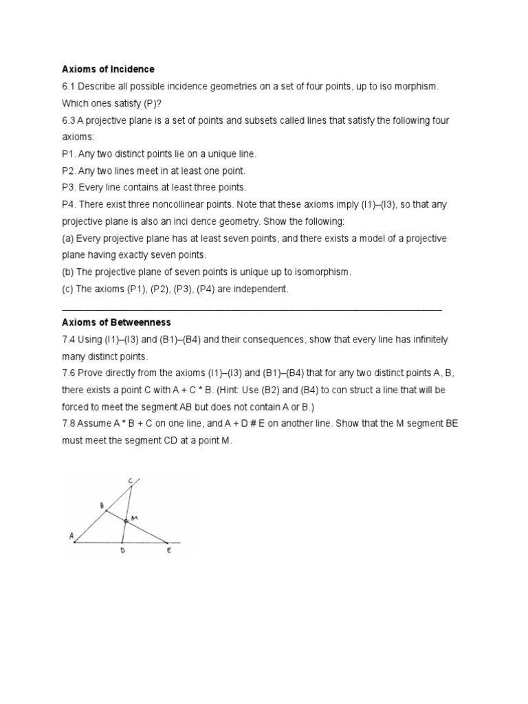 Axioms of Incidence | PDF | Perpendicular | Elementary Geometry