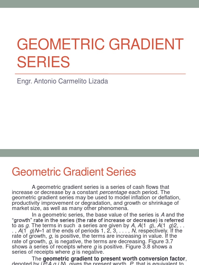 Geometric Gradient Series: Modeling Inflation, Deflation, Growth and ...