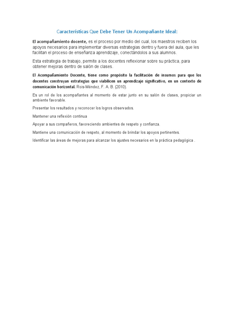 Características Que Debe Tener Un Acompañante Ideal | PDF Características Que Debe Tener Un Acompañante Ideal | PDF