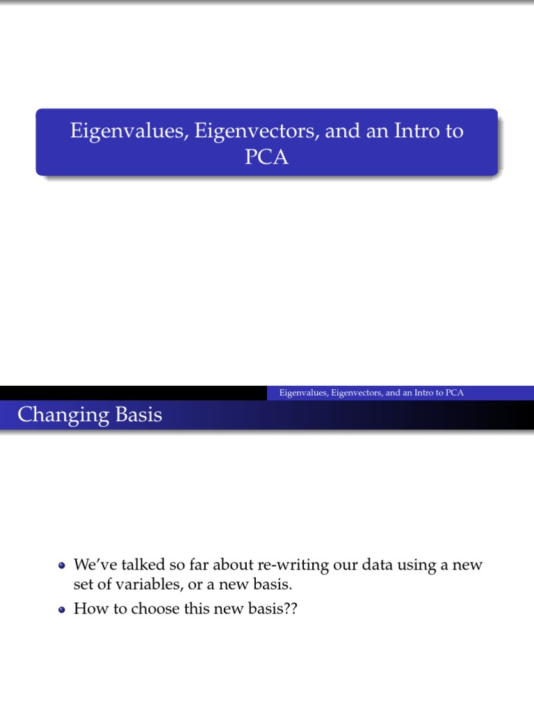 Eigenvalues And Eigenvectors Pdf Eigenvalues And Eigenvectors Principal Component Analysis
