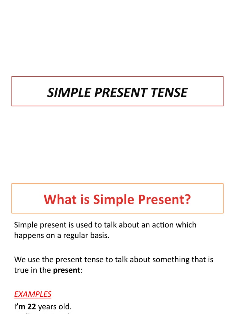 Present Simple Tense | PDF