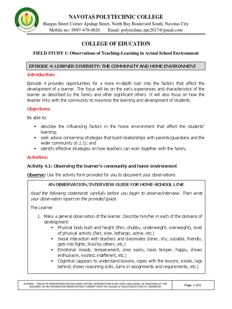Understanding Learner Diversity: Insights into a Student's Development ...