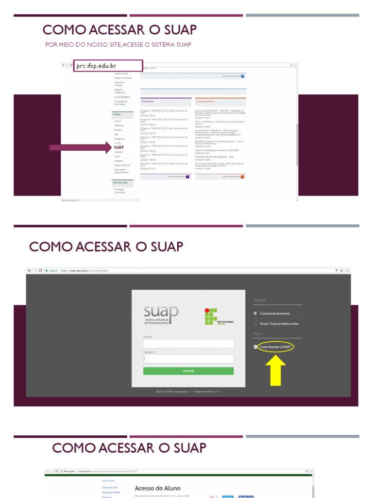 Acesso ao Sistema SUAP: Guia Rápido | PDF