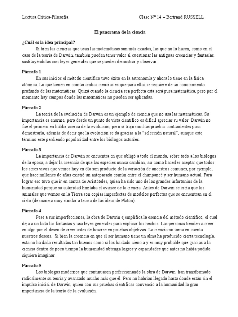 El Panorama de La Ciencia | PDF | Science | Evolución