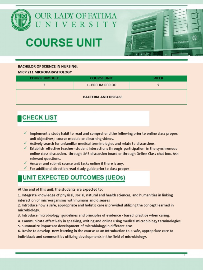 Micp Lec (Week 5) Bacteria and Disease | PDF | Infection | Pathogen