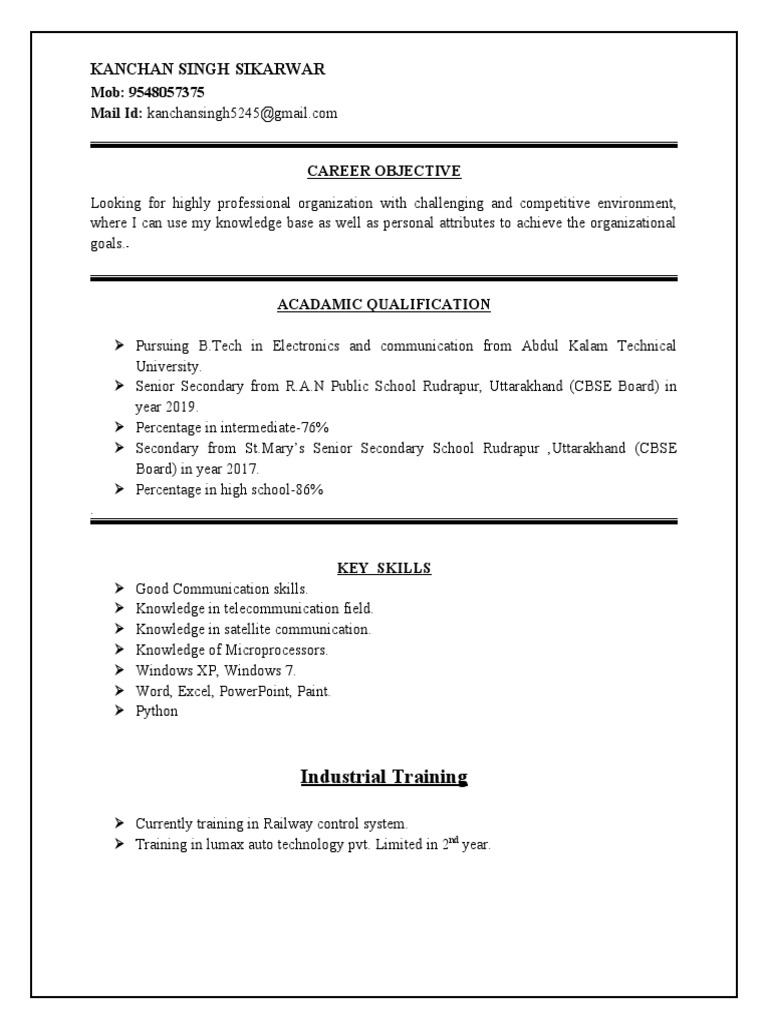 Kanchan Resume | PDF
