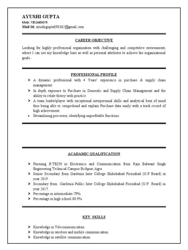 Ayushi Resume | Download Free PDF | Communication | Cognition Ayushi Resume | Download Free PDF | Communication | Cognition