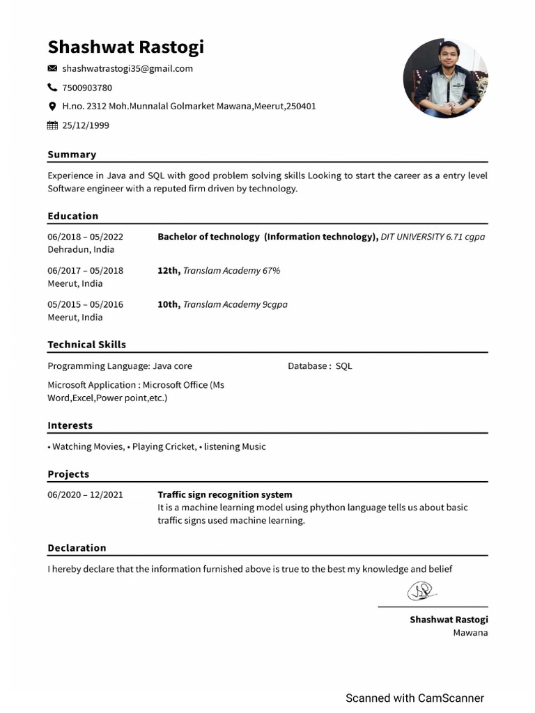 Shashwat Rastogi Resume | PDF